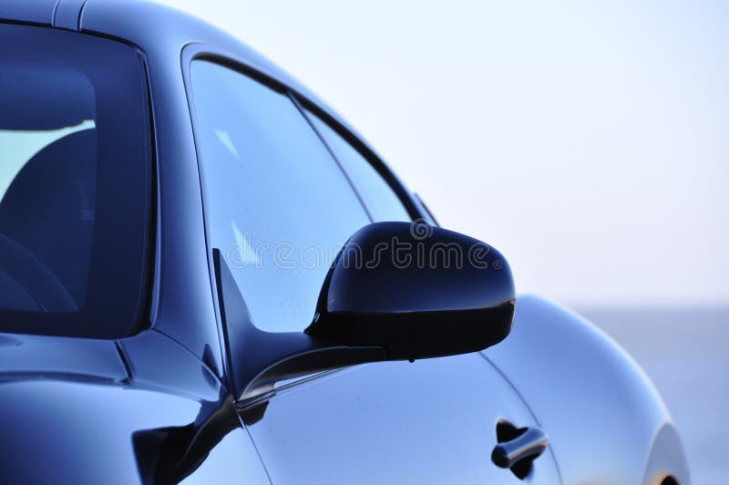 Back Window of a Car Parked on the Street in Summer Sunny Day, Rear ...