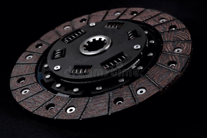 Car Clutch Disc on a Black Background, Auto Transmission Element ...