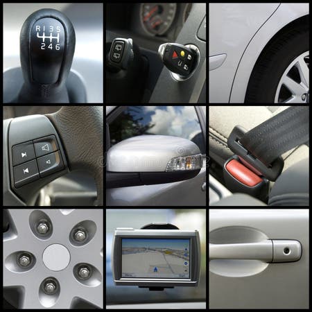 Car collage stock image. Image of headlight, automobile - 7203991