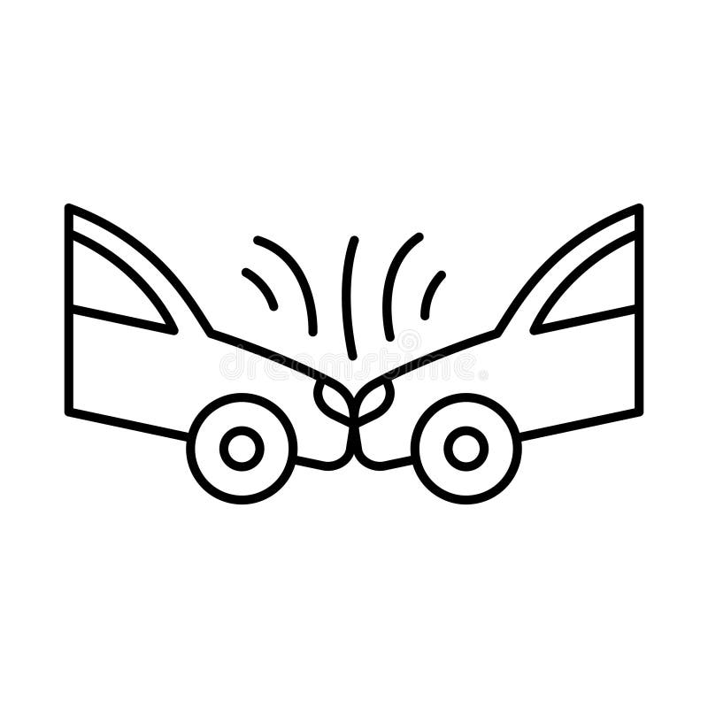 Car Collide Front Side Isolated Vector Icon that Can Be Easily Modified ...