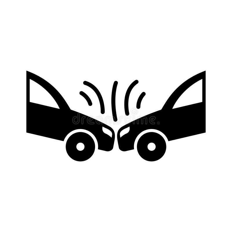 Car Collide Front Side Isolated Vector Icon that Can Be Easily Modified ...
