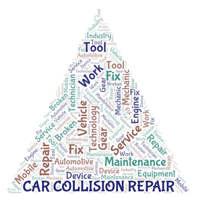 Car Collision Repair Word Cloud Stock Illustration - Illustration of ...