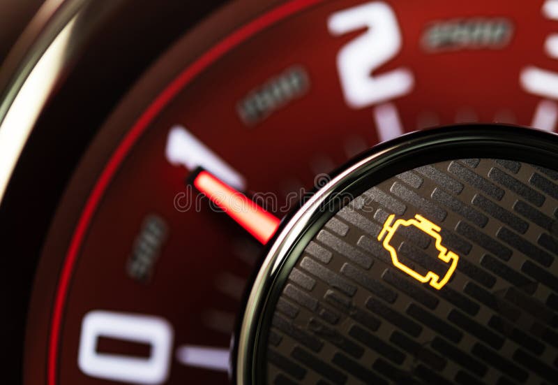 Car Combustion Engine Check Engine Error Close Up Stock Photo - Image ...