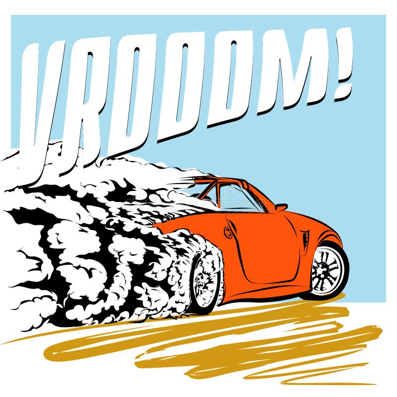 Car Comics Speeding Across the Road Stock Vector - Illustration of line ...