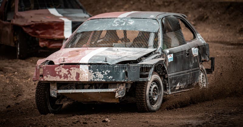 Car in Competition Up on a Dirt Road Stock Photo - Image of automobile ...