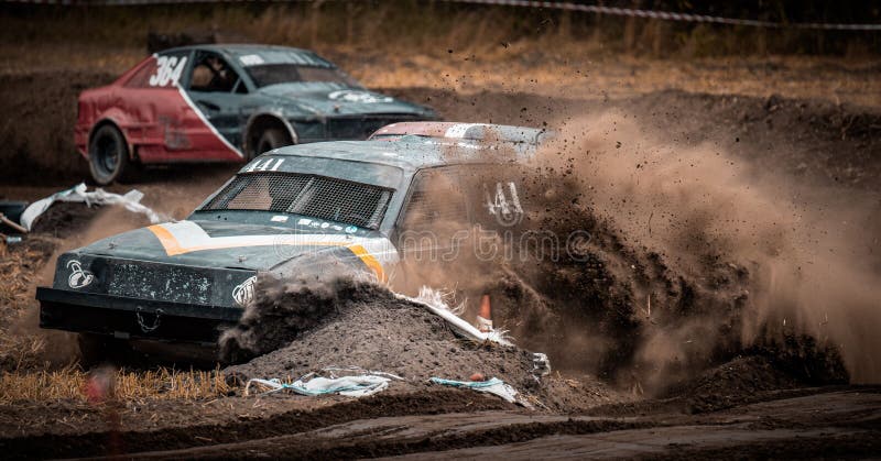 Car in Competition Up on a Dirt Road Stock Image - Image of ...