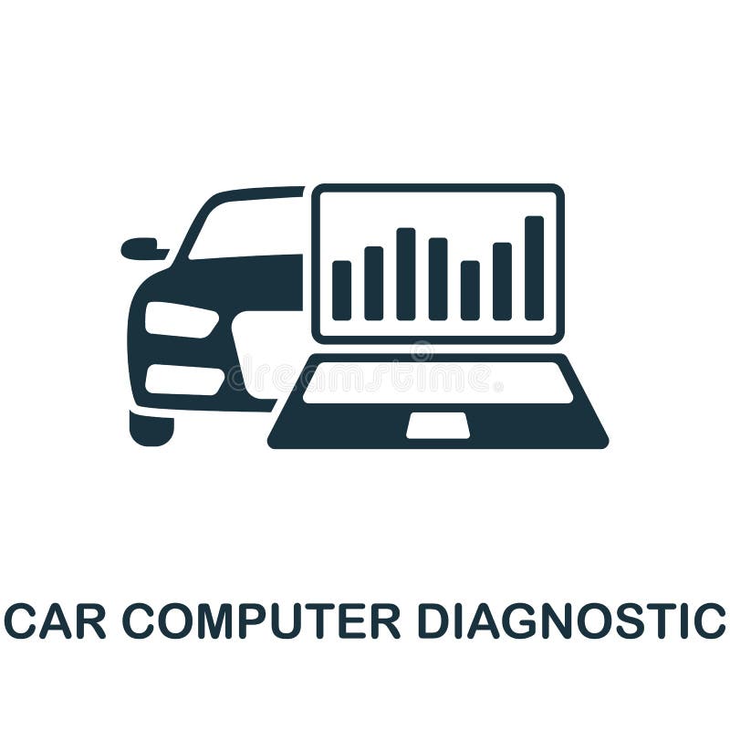 Car Computer Diagnostic Icon. Line Simple Line Car Service Icon for ...
