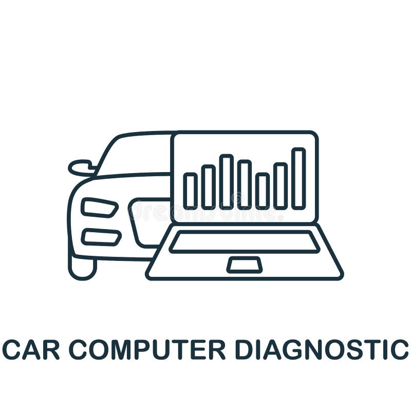 Car Computer Diagnostic Icon. Line Simple Line Car Service Icon for ...