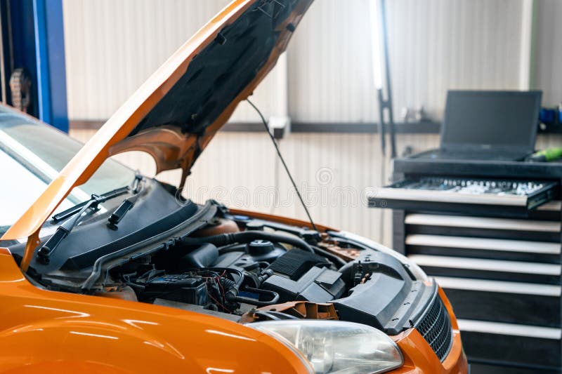 Car Computer Diagnostics in Car Service Stock Photo - Image of problem ...