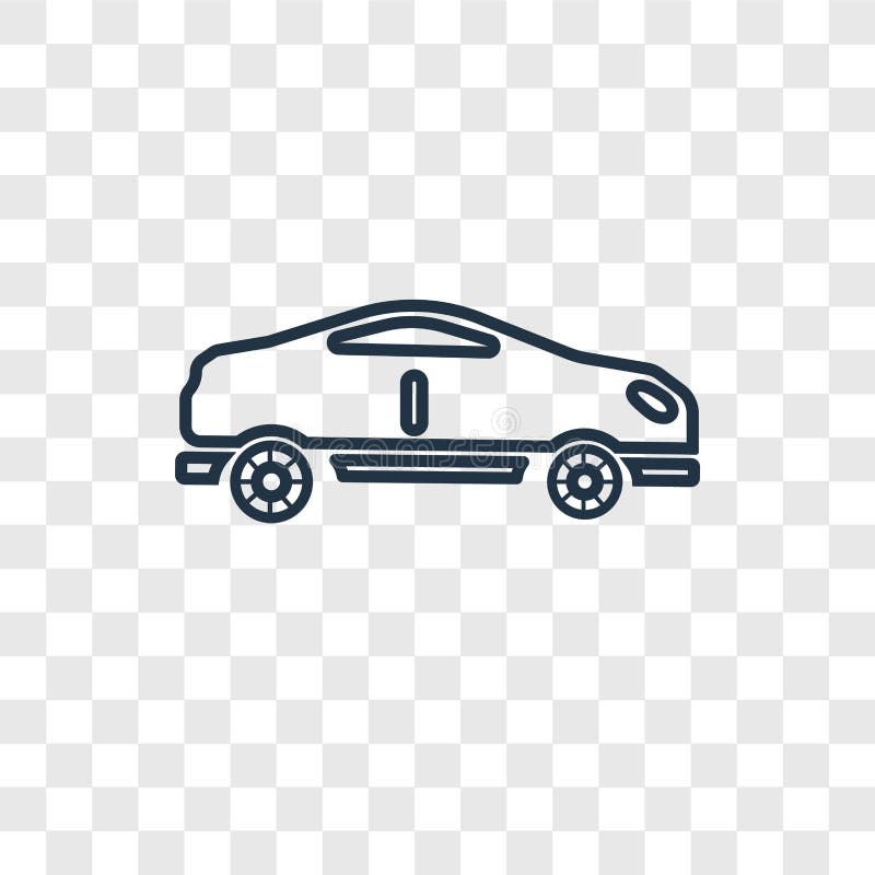 Car Concept Vector Linear Icon Isolated on Transparent Background, Car ...