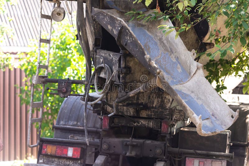 Car with concrete mixer editorial stock photo. Image of concrete ...