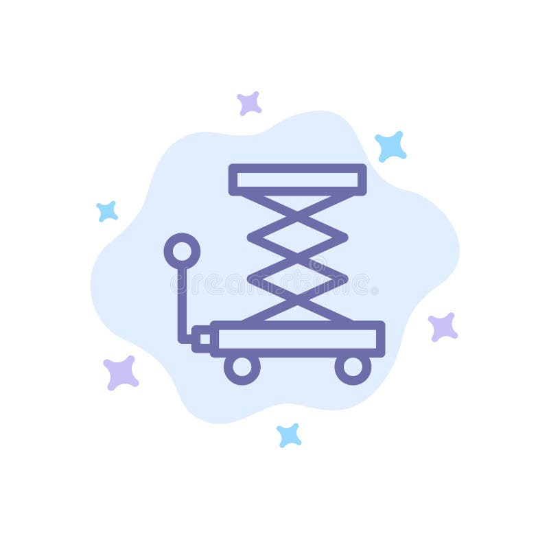 Car, Construction, Lift, Scissor Blue Icon on Abstract Cloud Background ...