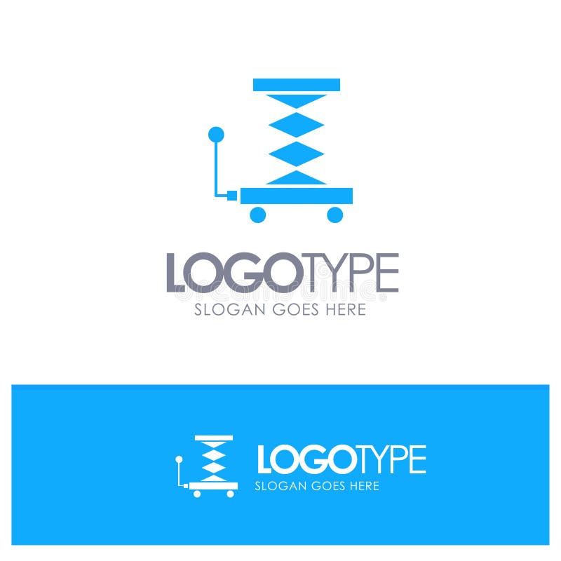 Car, Construction, Lift, Scissor Blue Solid Logo with Place for Tagline ...