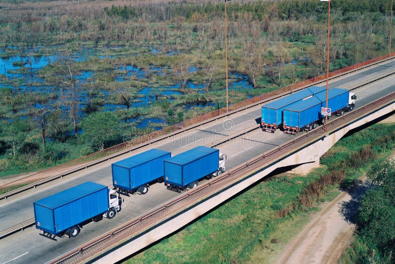 Car with Container on the Road, Cargo Transportation Concept. Stock ...