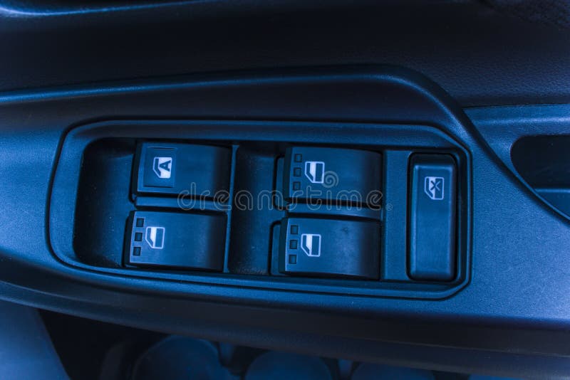 Car Control Panel of Auto Button Glass Door Stock Image - Image of ...