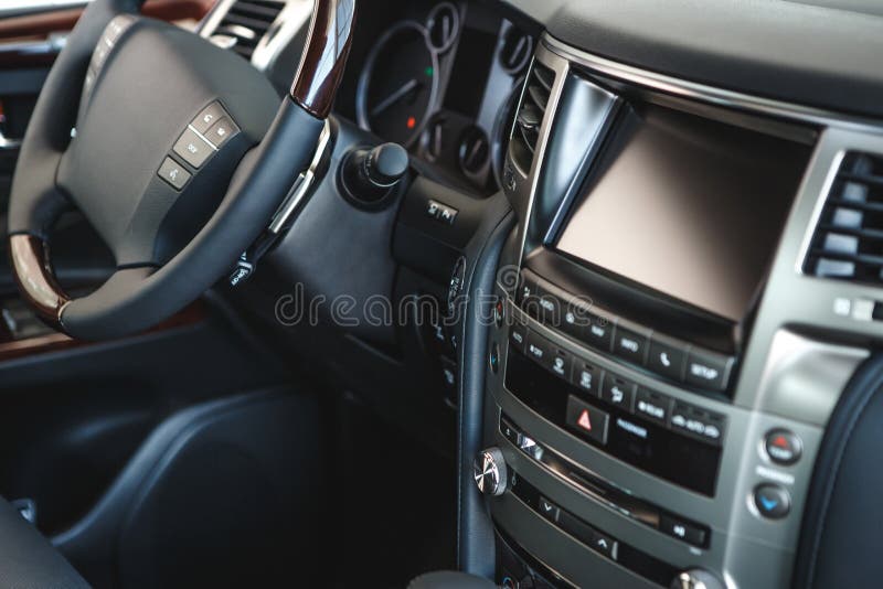 Car Control Panel Close Up, Dashboard Stock Image - Image of horizontal ...