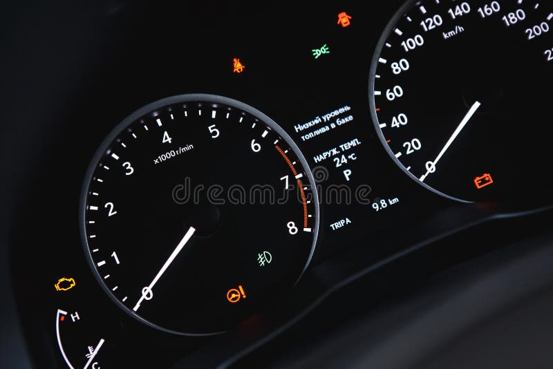 Car Control Panel Close Up, Dashboard Stock Photo - Image of dial ...