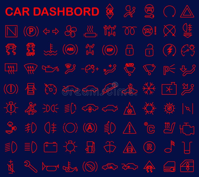 Car Control Panel Interface. Automatic Dashboard Icon Icons Stock ...