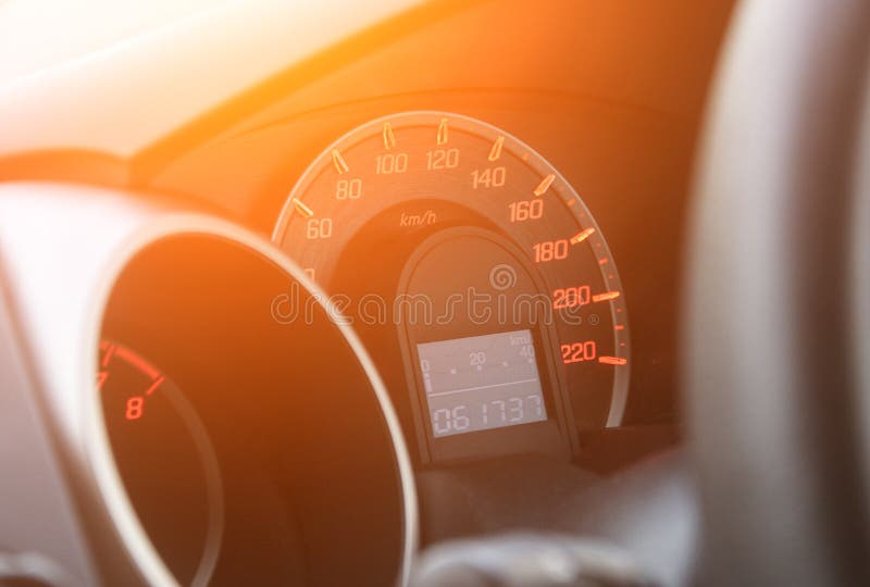 Car Control Panel with Shining Light.transportation Stock Image - Image ...