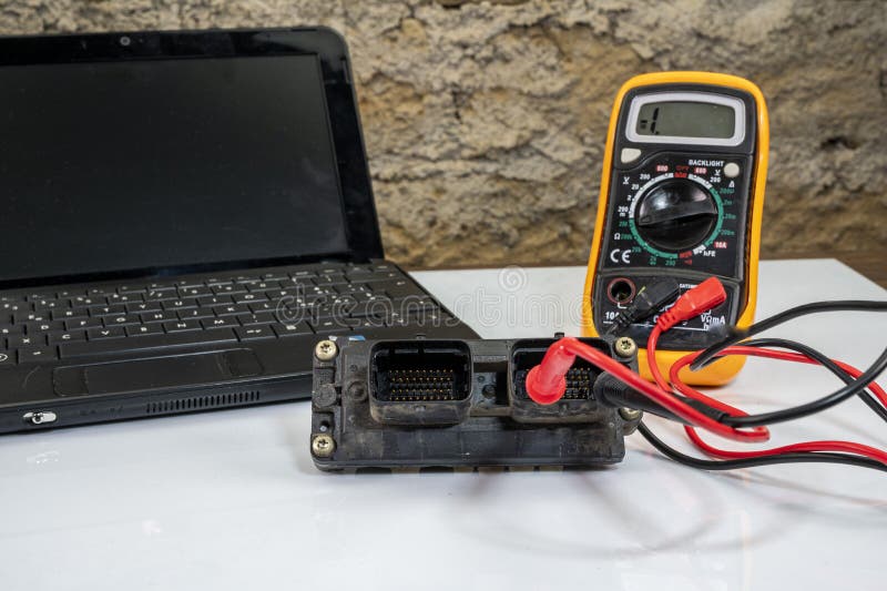 Car Control Unit with Test and Pc Performance Setting Stock Photo ...