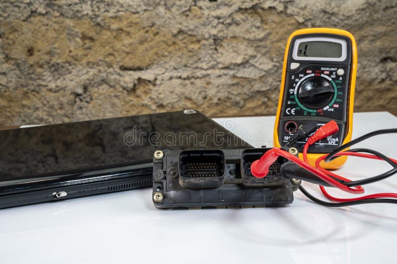 Car Control Unit with Test and Pc Performance Setting Stock Photo ...
