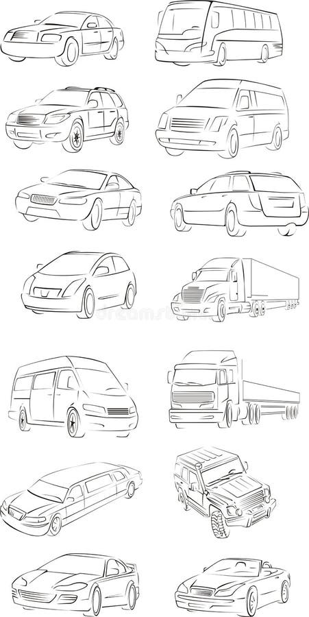 Car contur stock vector. Illustration of transport, moving - 7905176