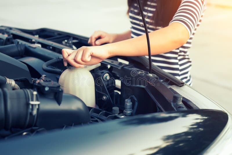 Car coolant checking stock photo. Image of mechanic, coolant - 99570702