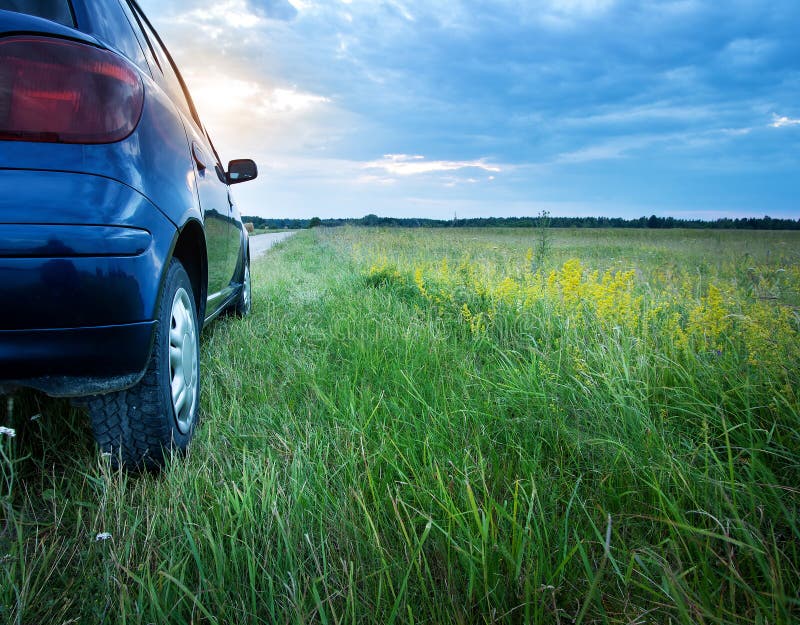 Car on country road stock photo. Image of lane, destination - 61632904