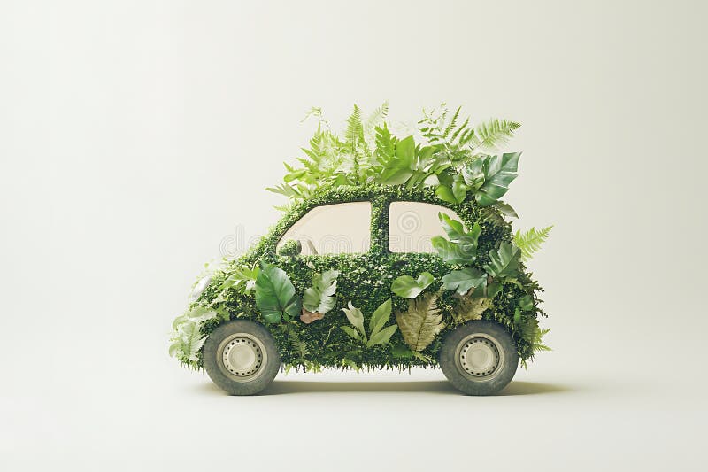EcoFriendly Concept Car Completely Covered with Lush Green Plants ...