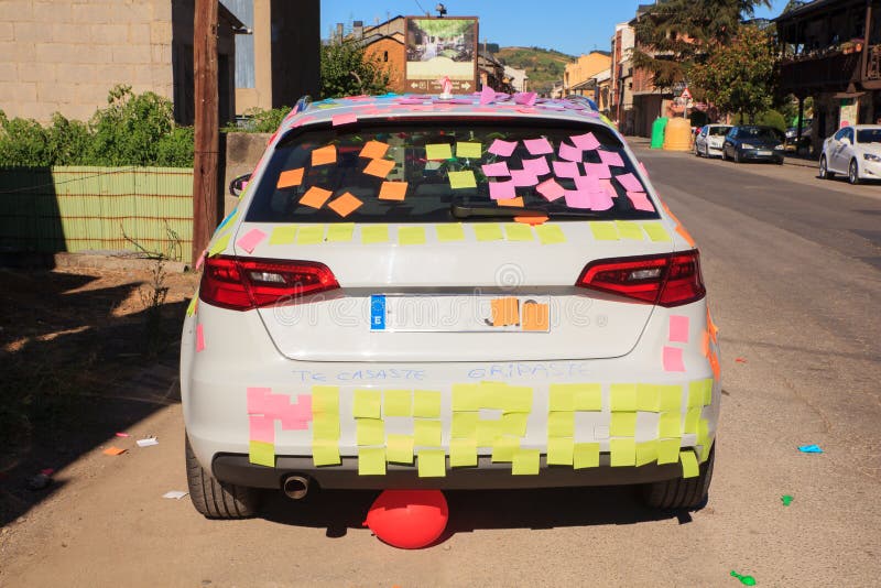 A Car is Covered in Post it Notes Stock Image - Image of memo, notes ...