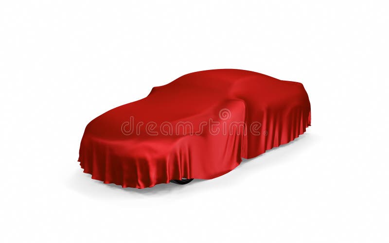 Car Covered with a Red Cloth Stock Illustration - Illustration of ...