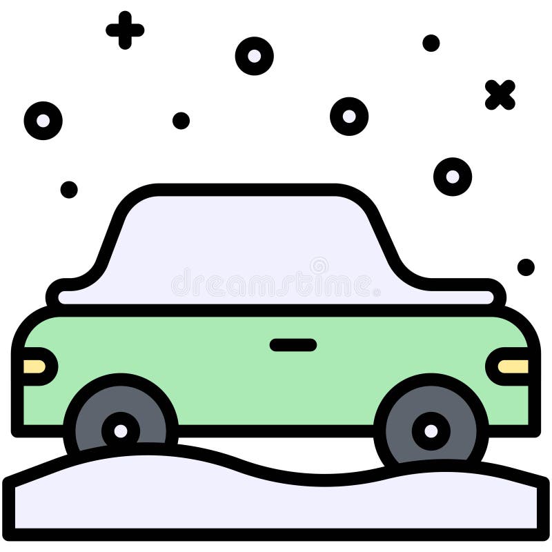 Car Covered in Snow Icon, Winter City Related Vector Stock Vector ...