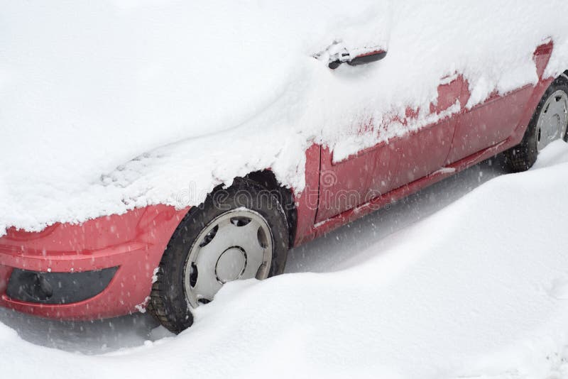 Snow on the car stock photo. Image of frozen, bogged - 34383216