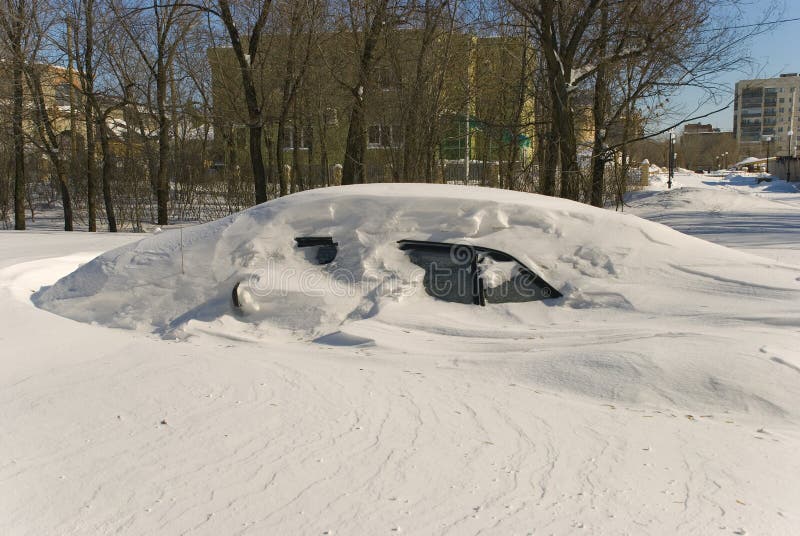 Car Covered with Snow in Winter Blizzard Snowdrift Stock Photo - Image ...