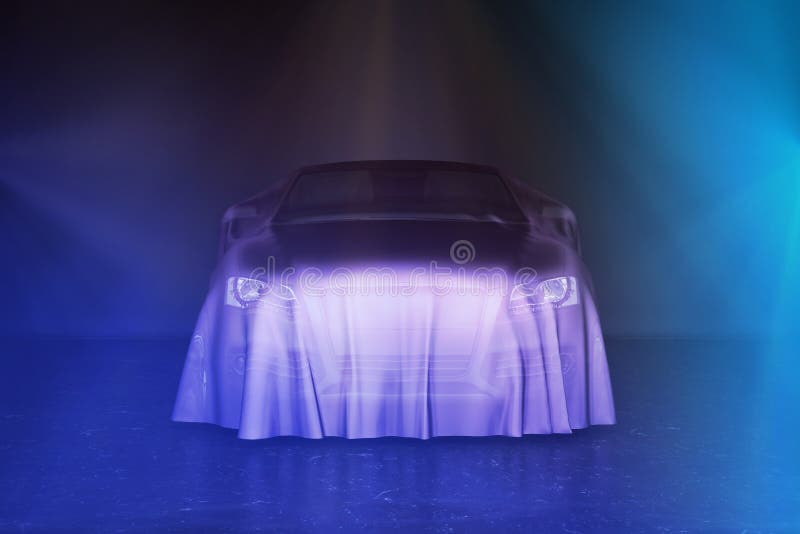 Car Covered Cloth Side View Stock Illustration - Illustration of ...