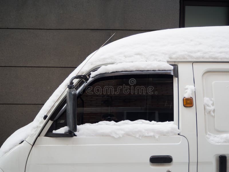 Car Covered with White Snow Stock Image - Image of side, sidewindow ...