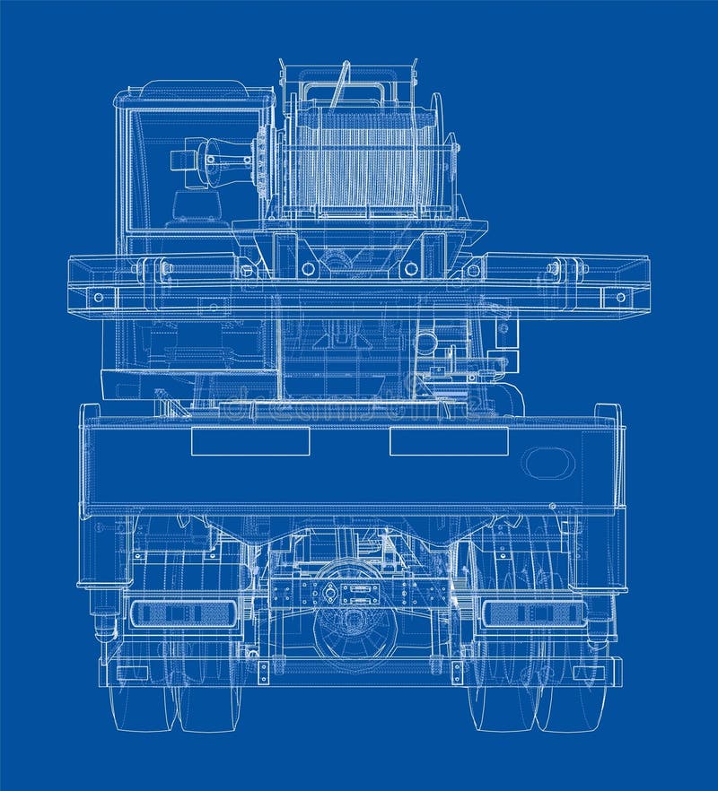 Car Crane. Vector Rendering of 3d Stock Vector - Illustration of ...