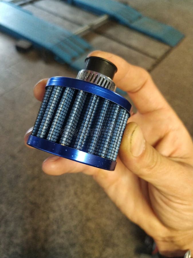 Car Crankcase Valve Air Filter Stock Image - Image of blue, filter ...