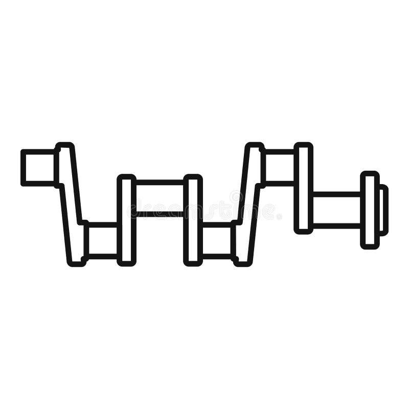 Car Crankshaft Icon, Outline Style Stock Vector - Illustration of ...