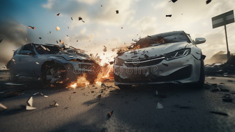 Car Crash Accident on the Road. Illustration. Stock Illustration ...