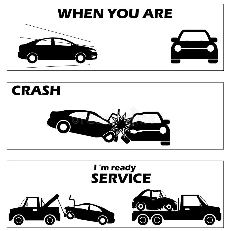 Car crash and accident stock vector. Illustration of automobile - 57746489