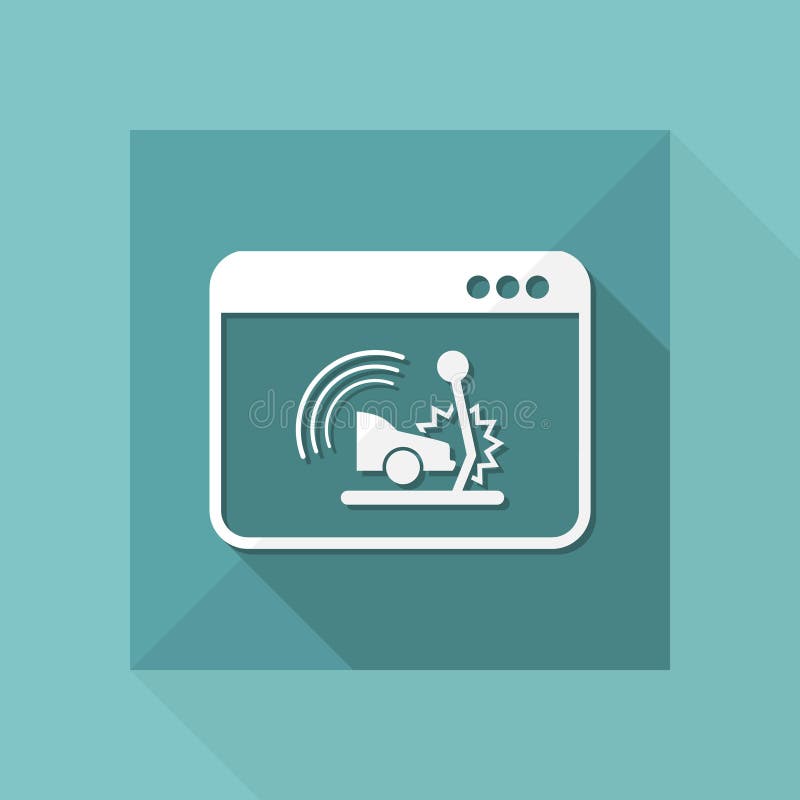 Car Crash Alert System - Vector Flat Icon Stock Vector - Illustration ...