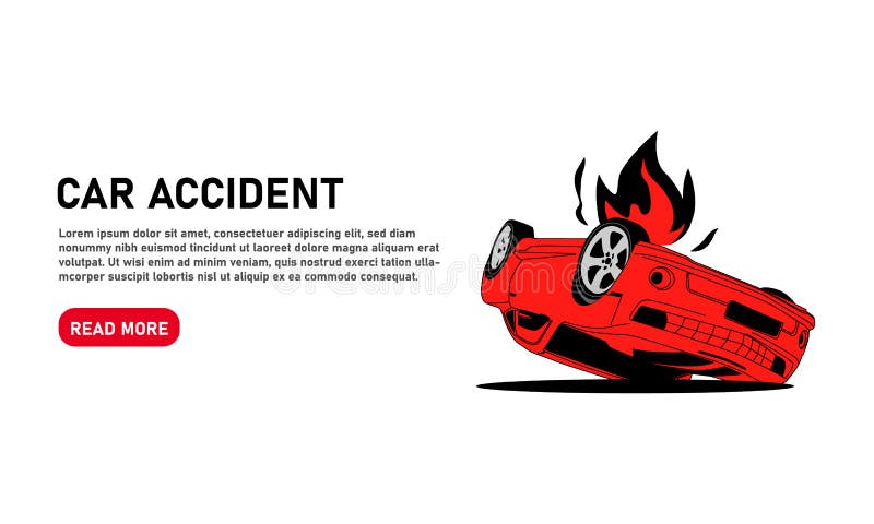 Car Crash Banner Template Design Illustration Stock Vector ...