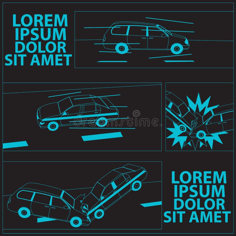 Car Crash with Comic Table. Stock Vector - Illustration of book ...