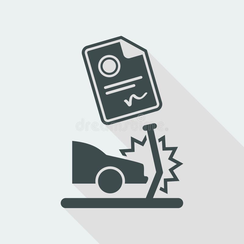 Car Crash Document - Vector Web Icon Stock Vector - Illustration of ...
