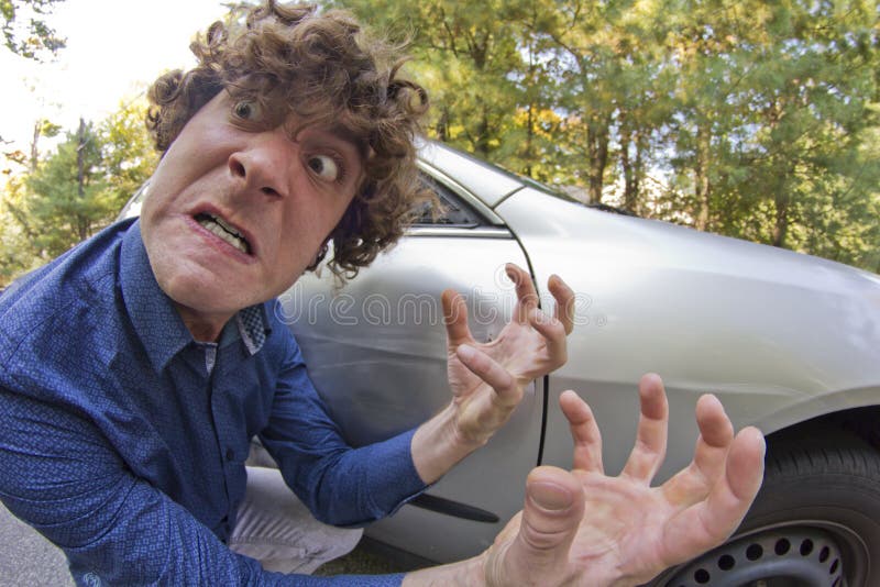 Car Crash Facial Expression Stock Photo - Image of rage, automobile ...