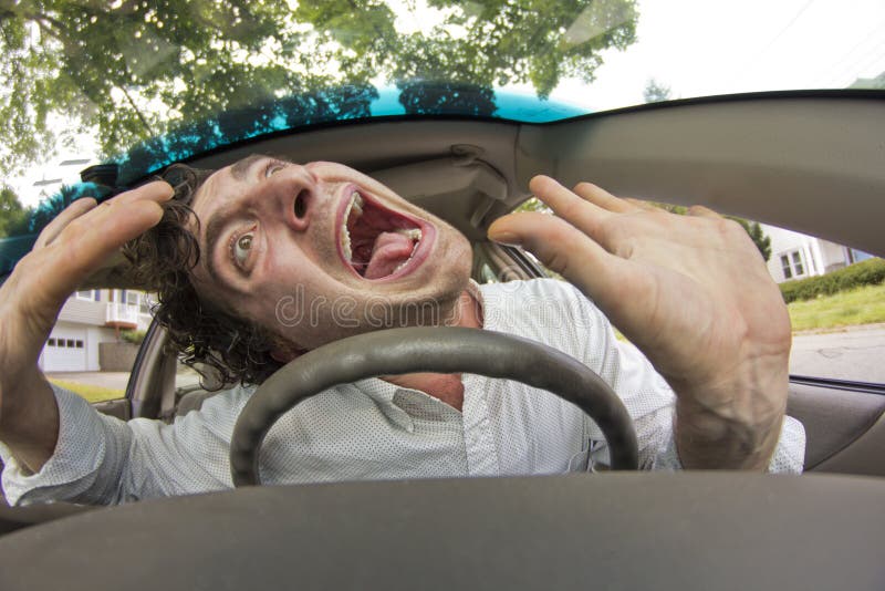 Car Crash Face stock image. Image of silly, road, automobile - 57538005