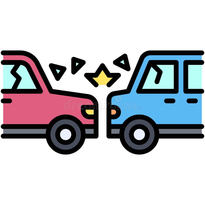 Car Crash Icon, Car Accident and Safety Related Vector Illustration ...