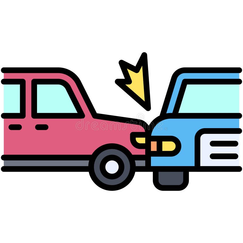 Car Crash Icon, Car Accident and Safety Related Vector Illustration ...