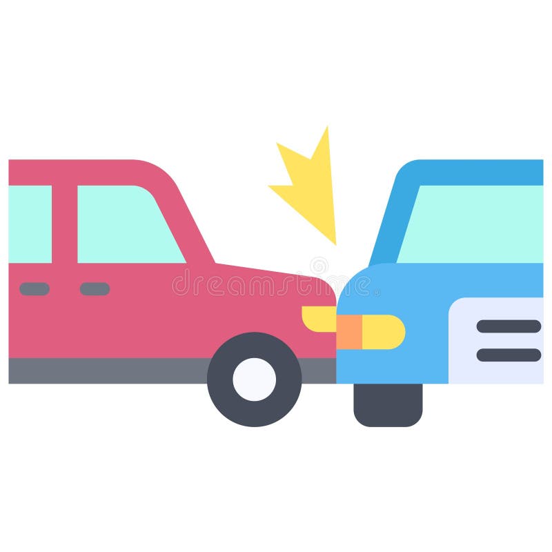 Car Crash Flat Icon, Car Accident and Safety Related Vector ...